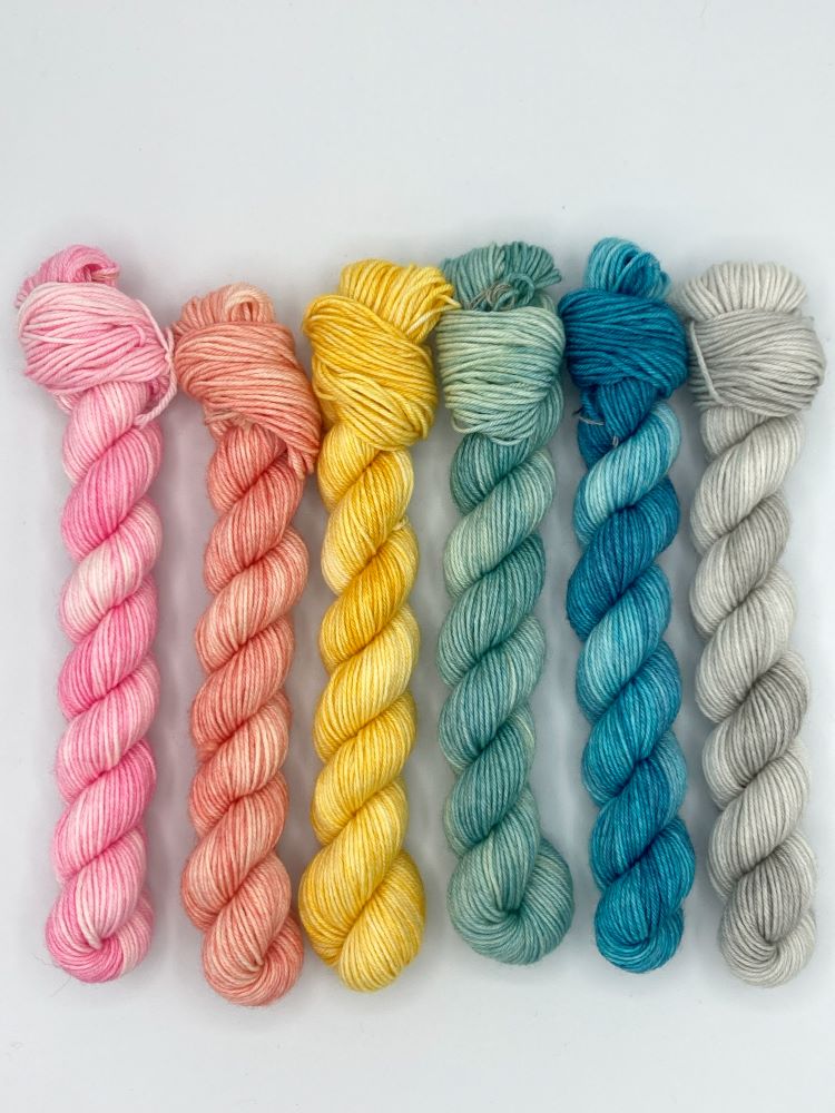 "Spring” Mini Skein Set Silk Blend Yarn - Red Door Fibers